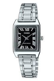 Casio Ladies Casio Square Black Face Watch – Time For Diamonds