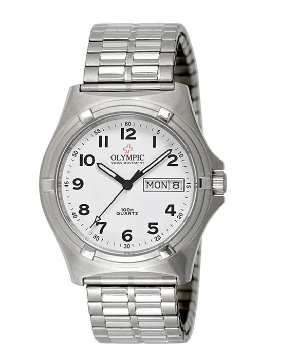 Time for Diamonds Mens Olympic Analogue Expanding Strap Work Watch ...